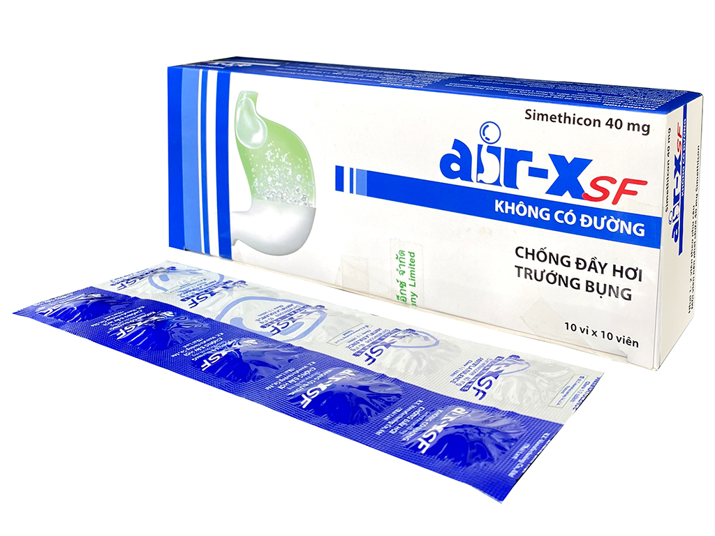 AIR-X SF (Viên nén nhai) Chống đầy hơi, chướng bụng, khó tiêu